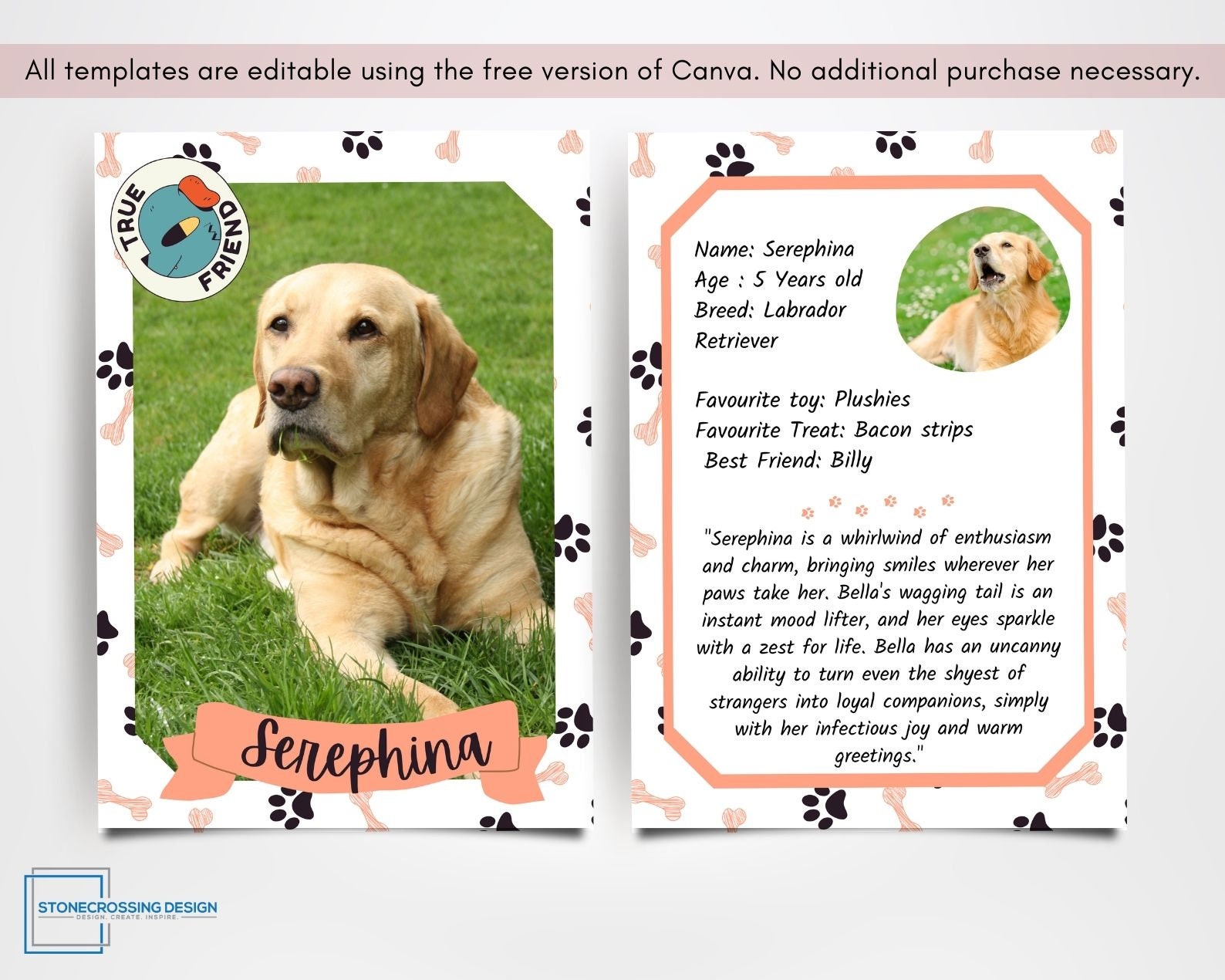 Dog Trading Card Template | Trading Card Template | Canva Template ...