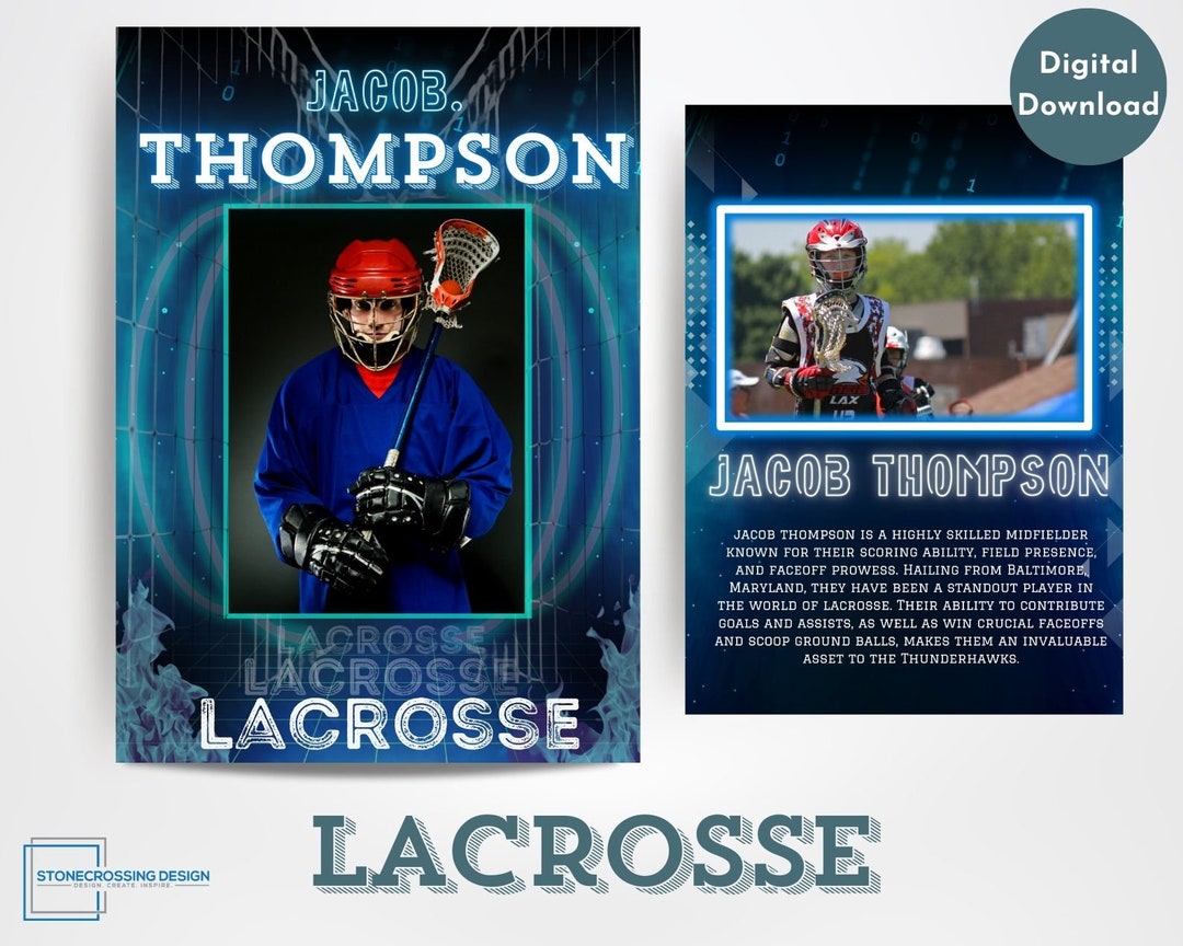 Lacrosse Trading Card Template | Trading Card Template | Canva Template ...