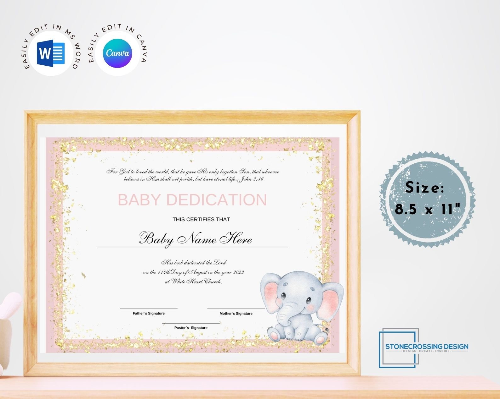 Editable Certificate of Baby Dedication Template. Child Dedication ...