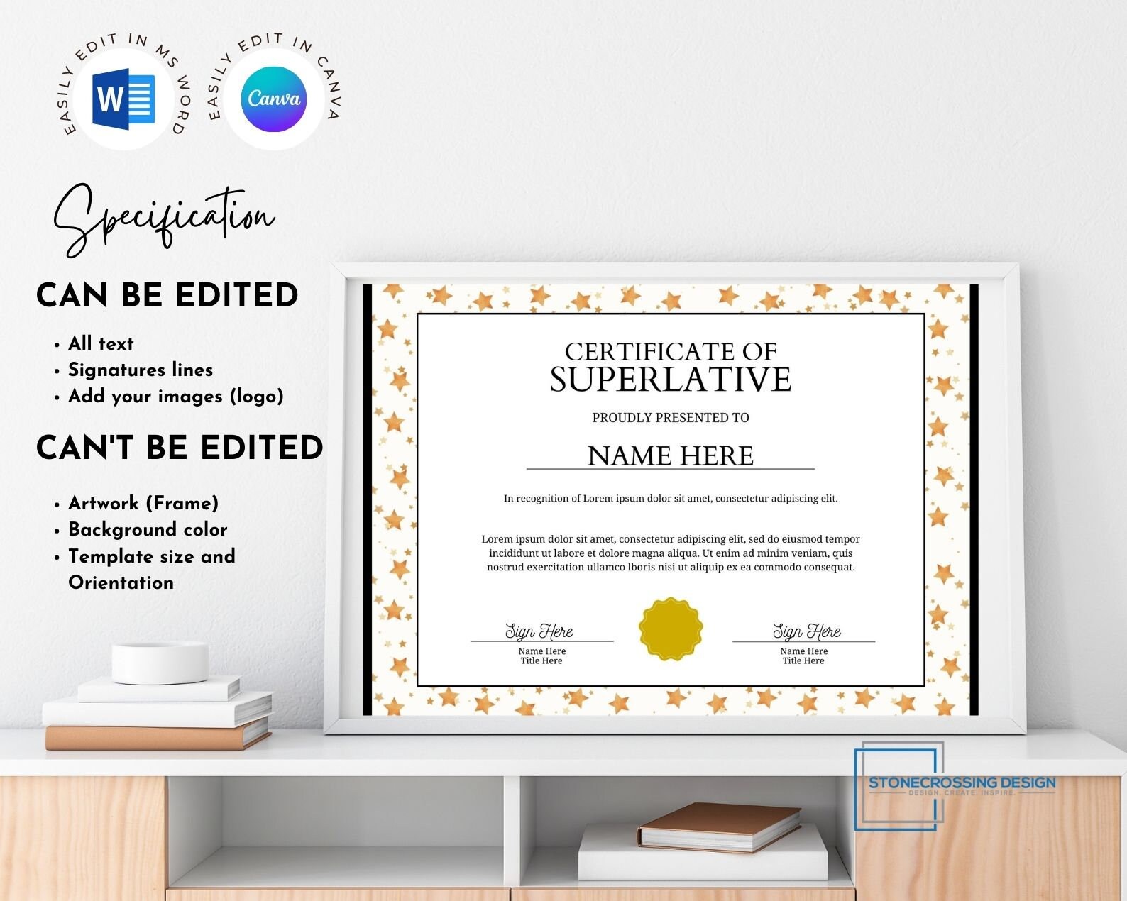 Editable Certificate of Superlative. Award Template. Printable ...