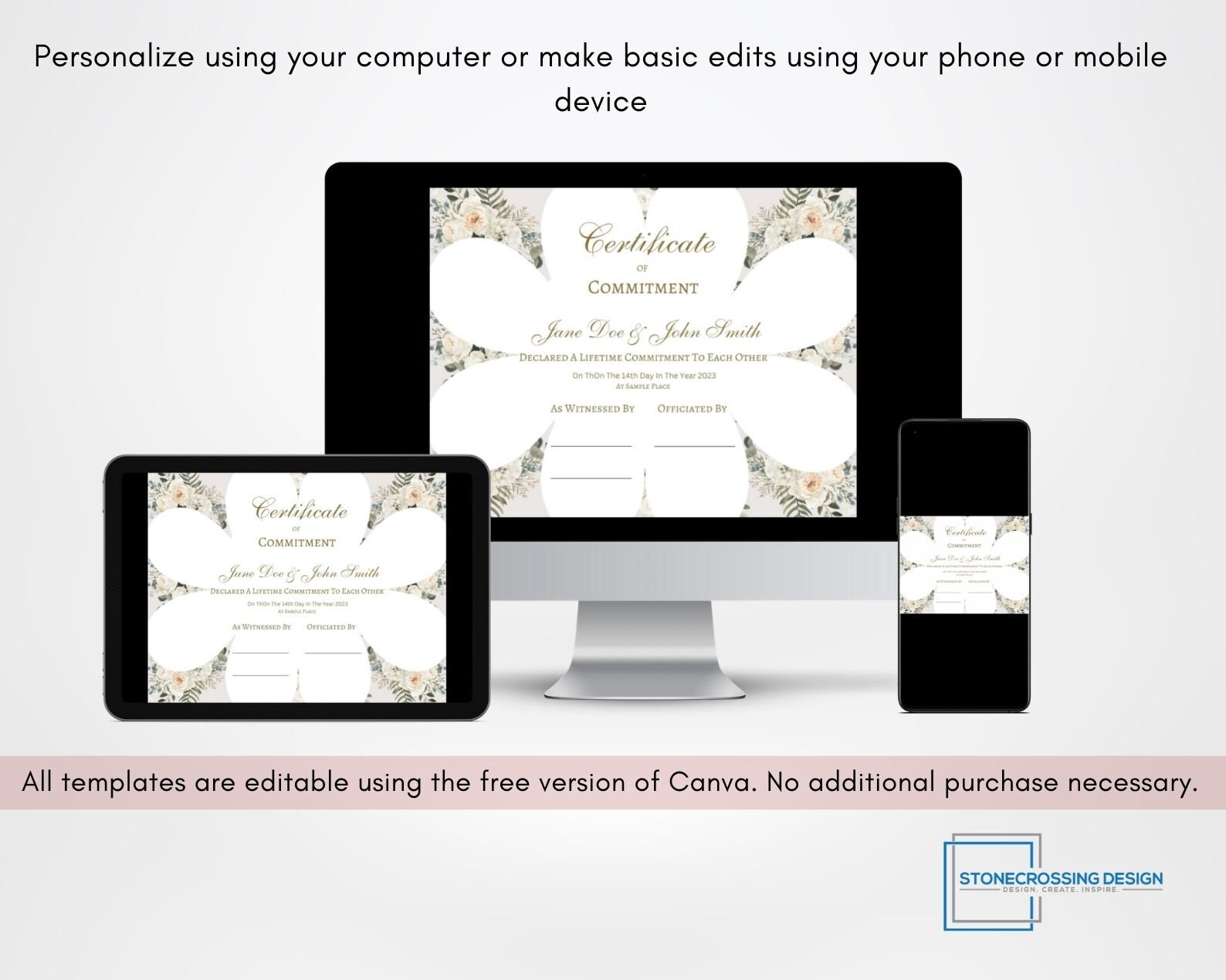Editable Certificate of Commitment. Editable With Canva or Microsoft ...