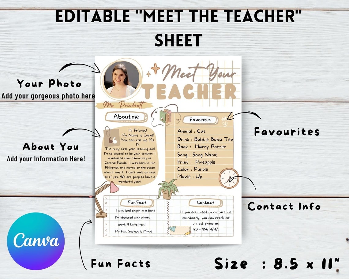 Editable Template for Meet the Teacher. Welcome Letter to School. First ...