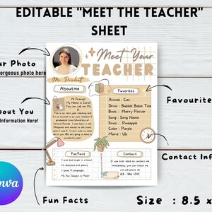 Editable Template for Meet the Teacher. Welcome Letter to School. First ...