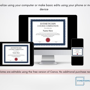 Editable Certificate of Completion Template. Esthetician Completion ...