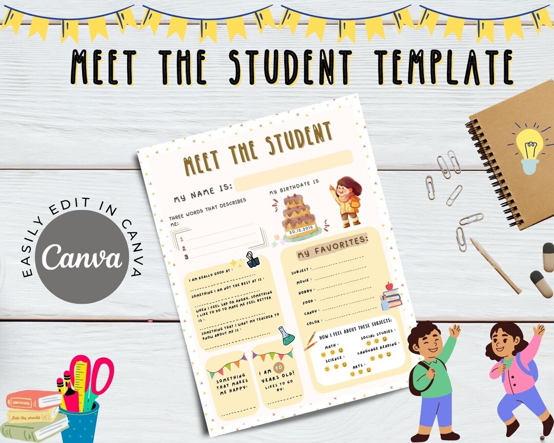 Editable Template for Meet the Student. Welcome Letter to School. First ...