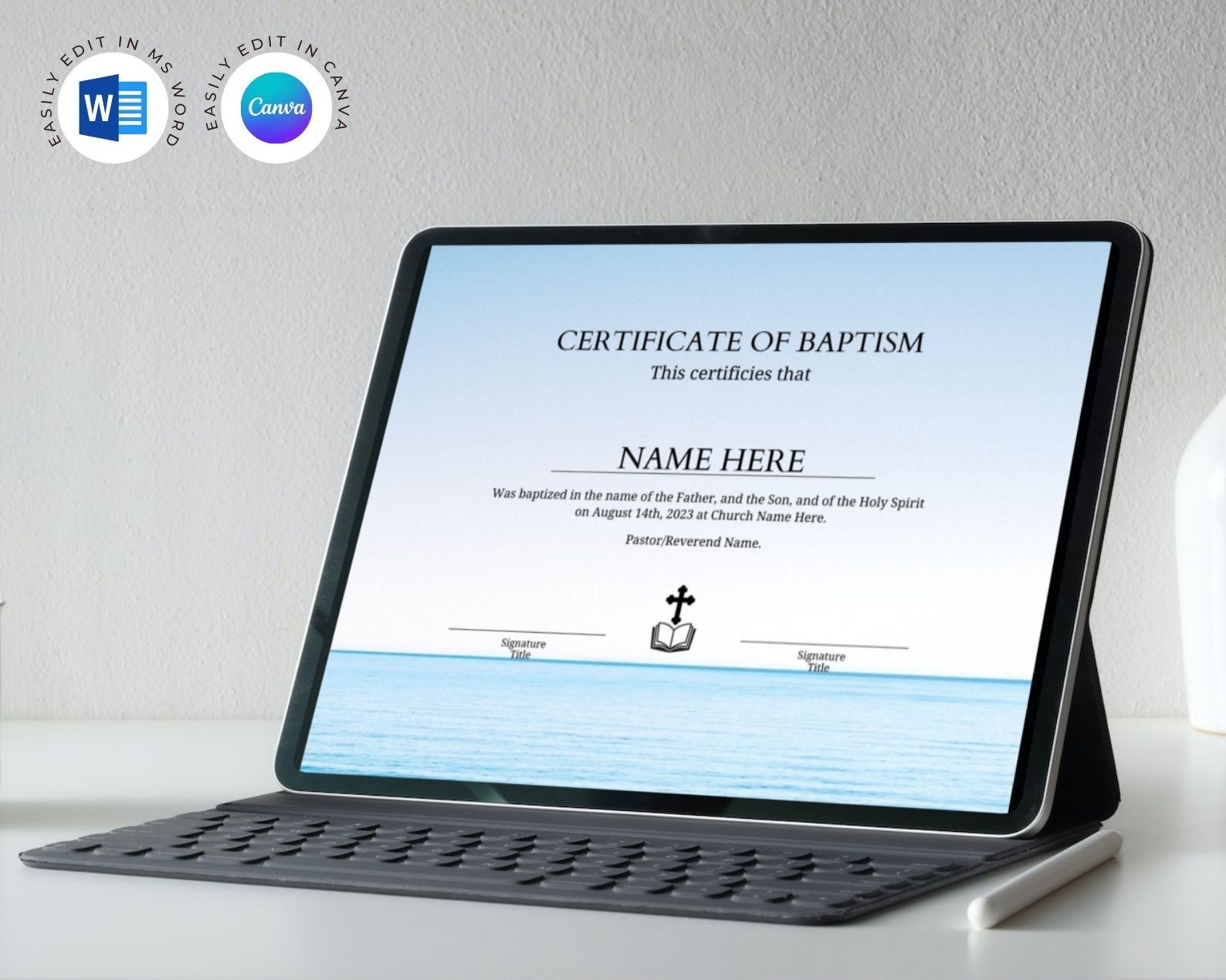 Editable Certificate of Baptism. Celebrating a Sacred Milestone ...