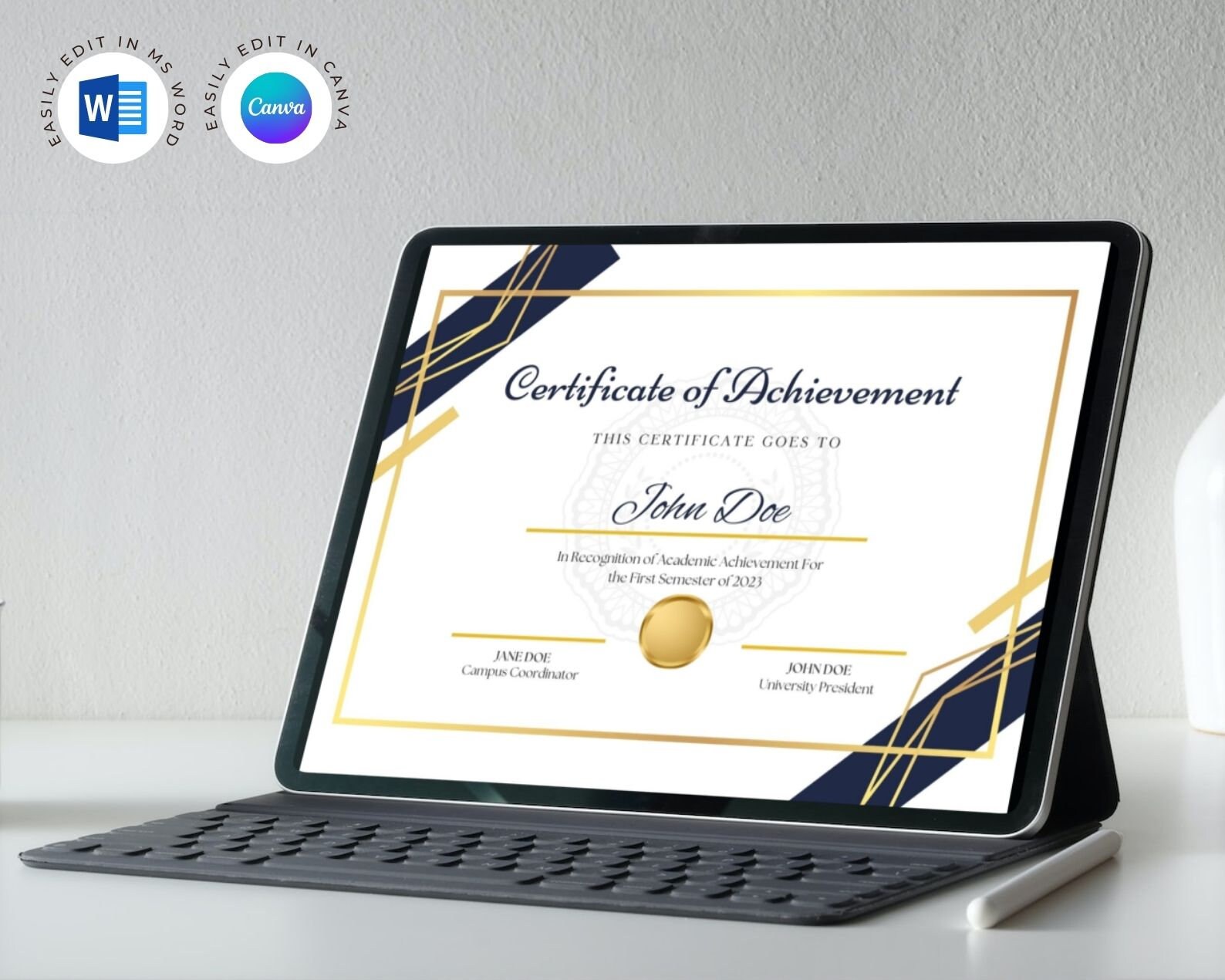Editable Certificate of Achievement Template. Award Template. Printable ...