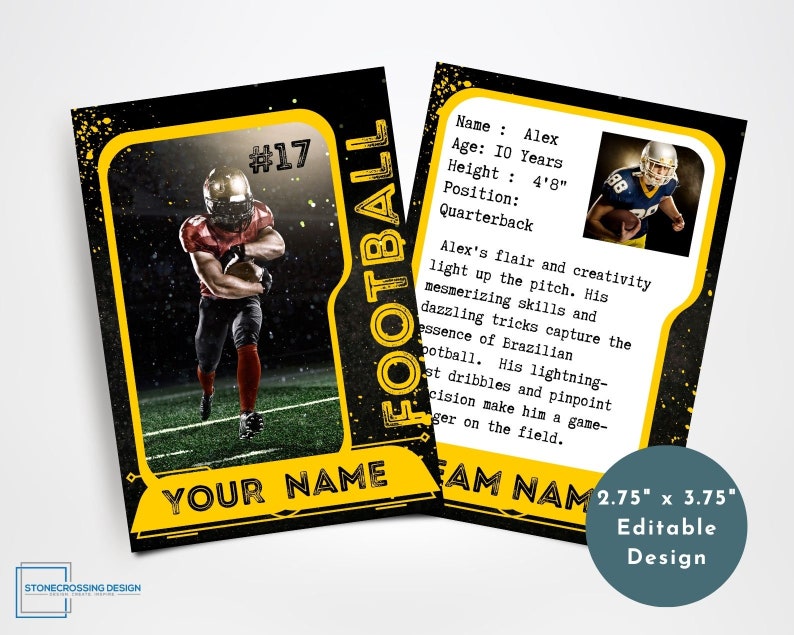 Football Trading Card Template | Trading Card Template | Canva Template ...