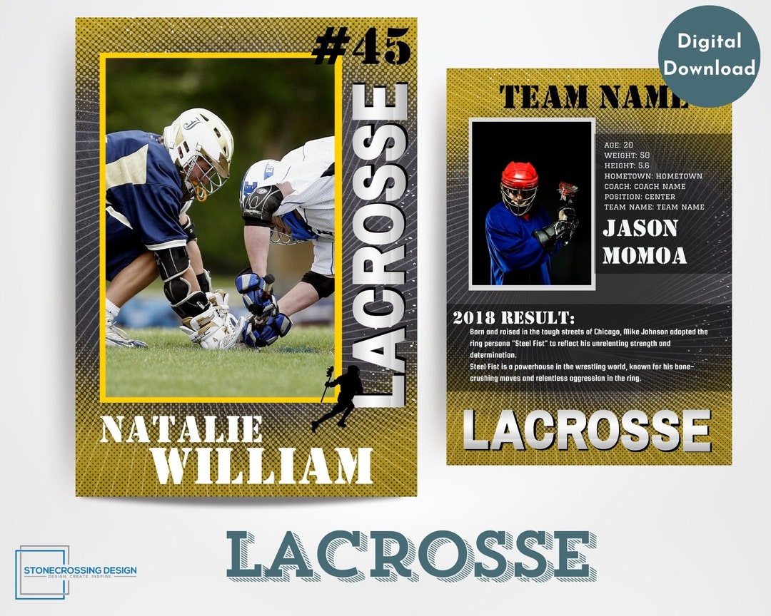 Lacrosse Trading Card Template | Trading Card Template | Canva Template ...