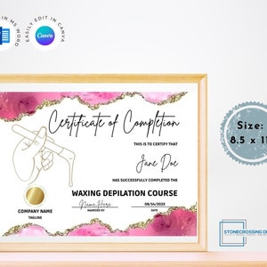 Editable Certificate of Completion Template. Award Template. Printable ...