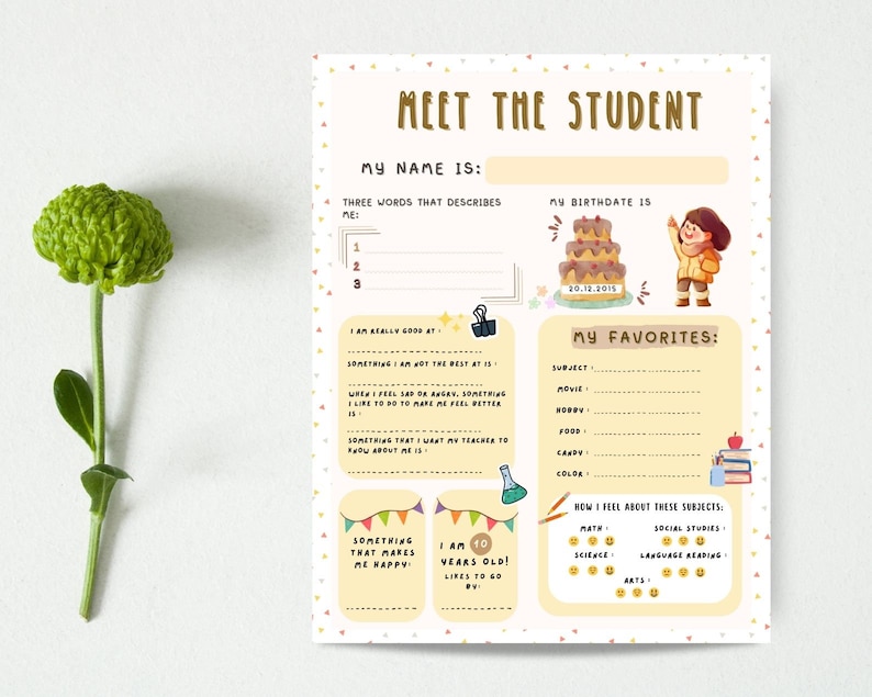 Editable Template for Meet the Student. Welcome Letter to - Etsy