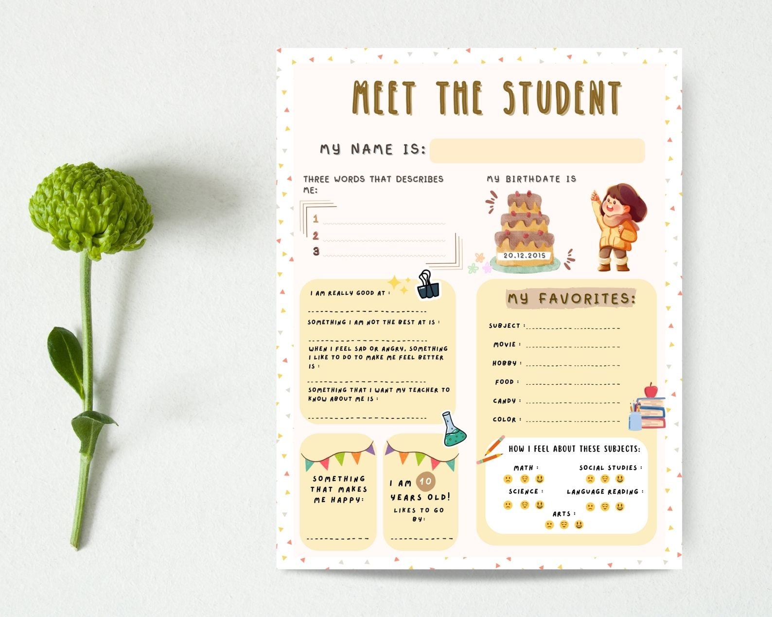Editable Template for Meet the Student. Welcome Letter to School. First ...