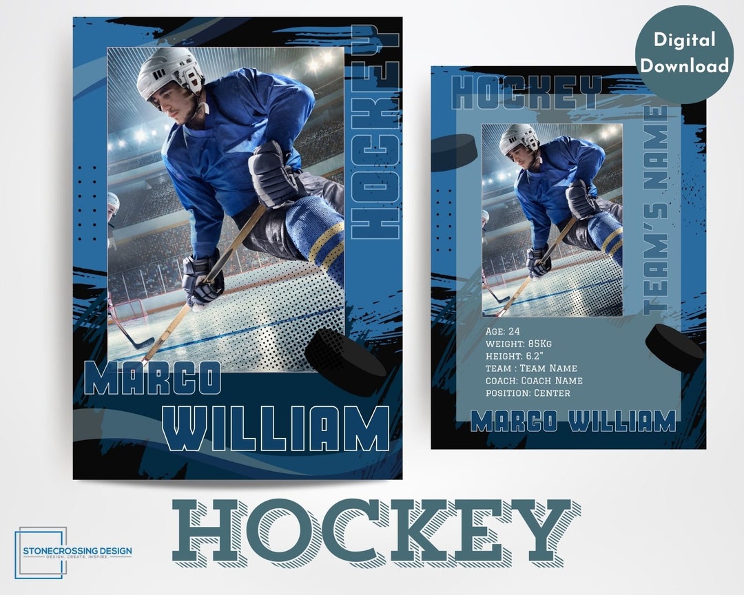 Hockey Trading Card Template | Trading Card Template | Canva Template ...