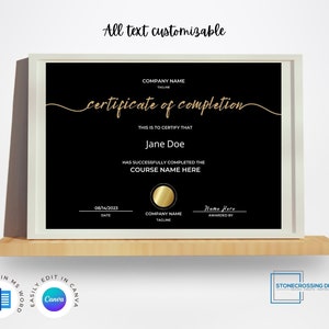 Editable Certificate of Completion Template. Award Template. Printable ...