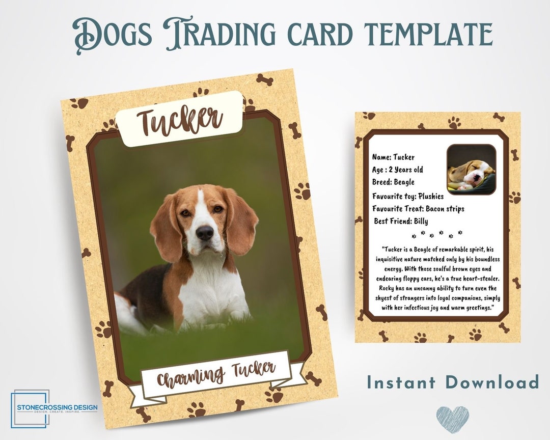 Dog Trading Card Template | Trading Card Template | Canva Template ...