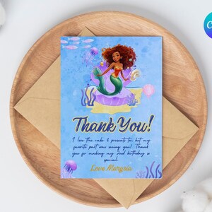 Mermaid Thank You Card Template - Express Gratitude With Underwater ...