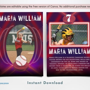 Softball Trading Card Template | Trading Card Template | Canva Template ...