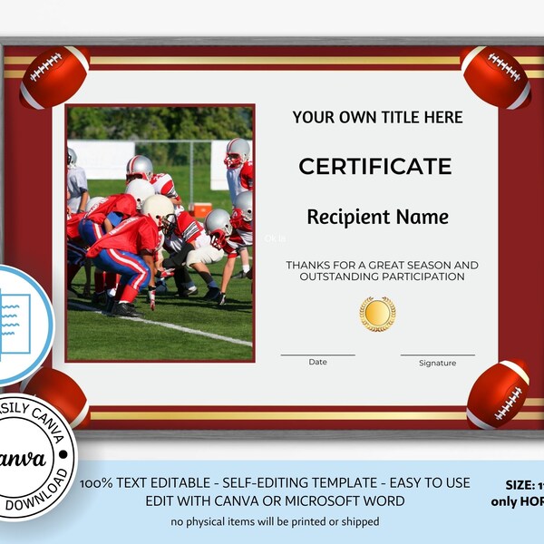 Football Template for Canva - Etsy