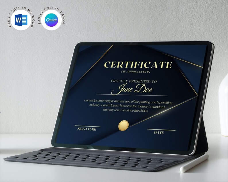 Editable Certificate of Achievement Template. Award Template. Printable ...