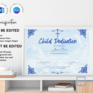Editable Certificate of Child Dedication Template. Child Dedication ...