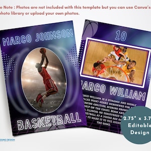 Basketball Trading Card Template Trading Card Template Canva Template ...