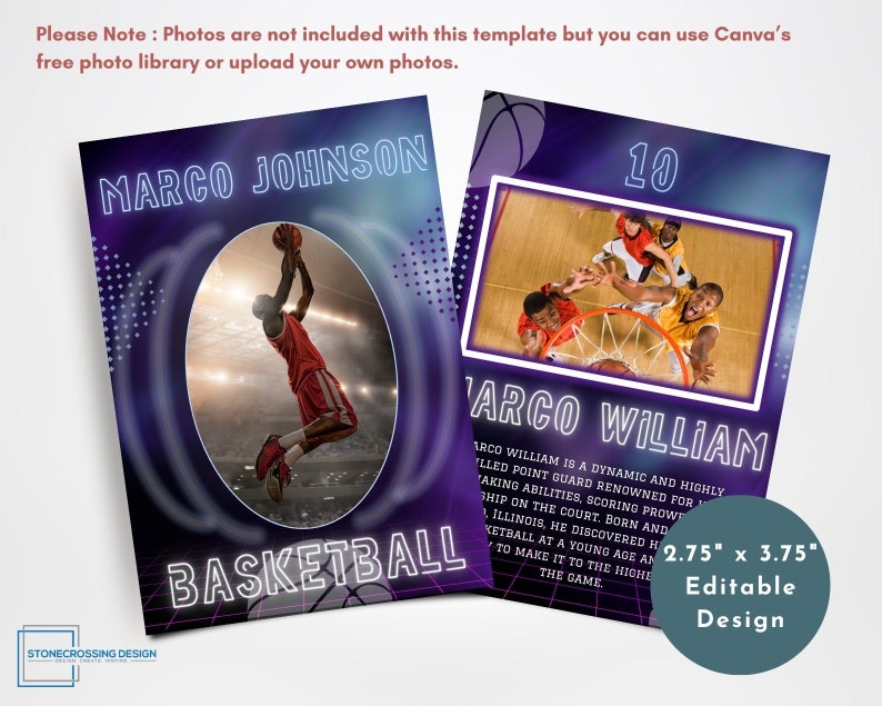 Basketball Trading Card Template Trading Card Template Canva Template ...