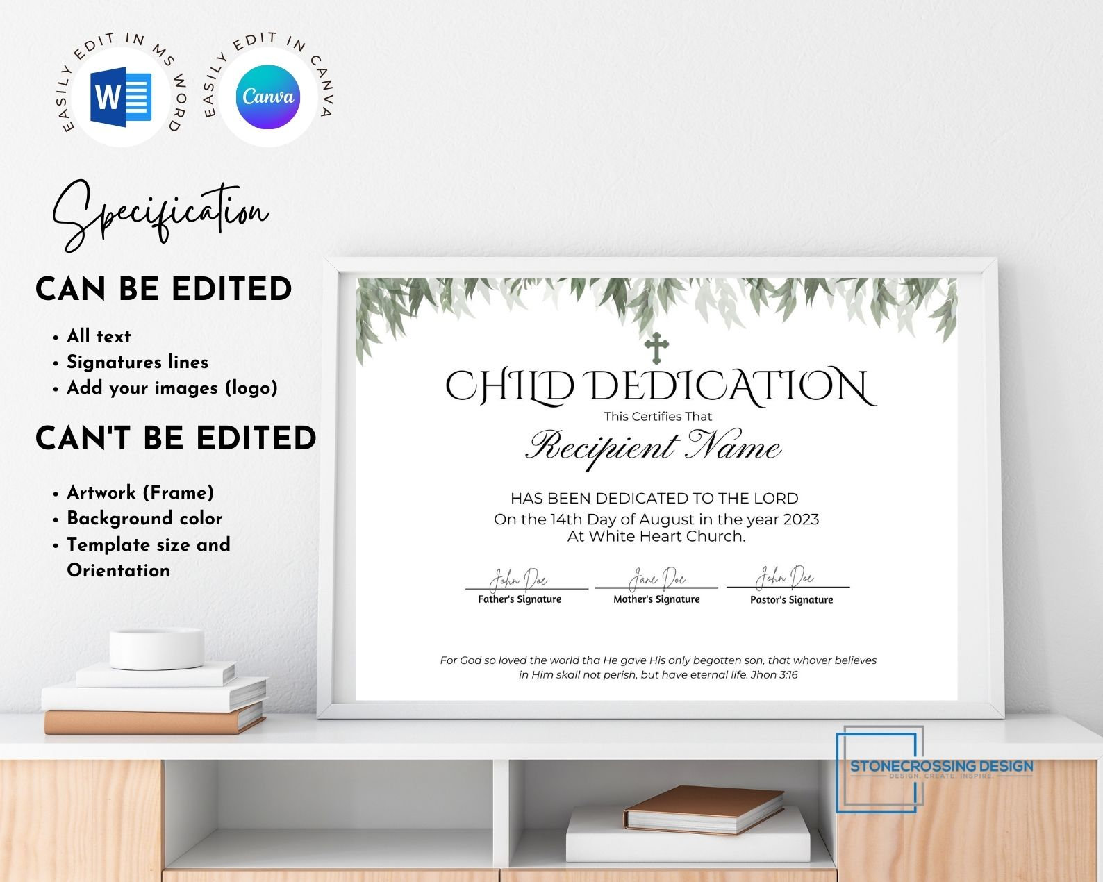 Editable Certificate of Child Dedication Template. Child Dedication ...