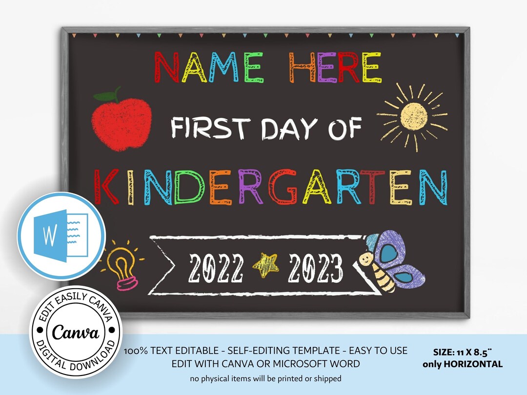Editable Kindergarten Certificate. Printable Certificate. - Etsy