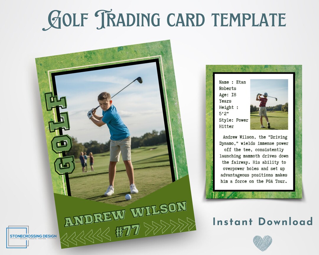 Boys Golf Trading Card Template | Trading Card Template | Canva ...