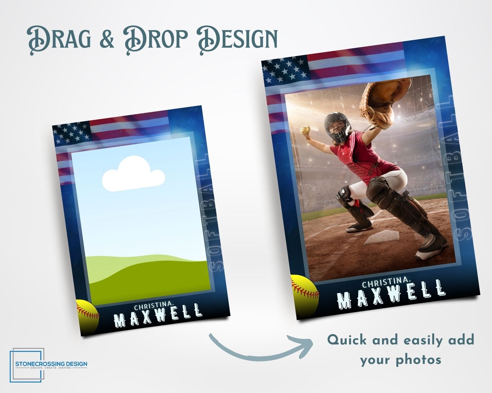 Softball Trading Card Template Trading Card Template Canva Template ...