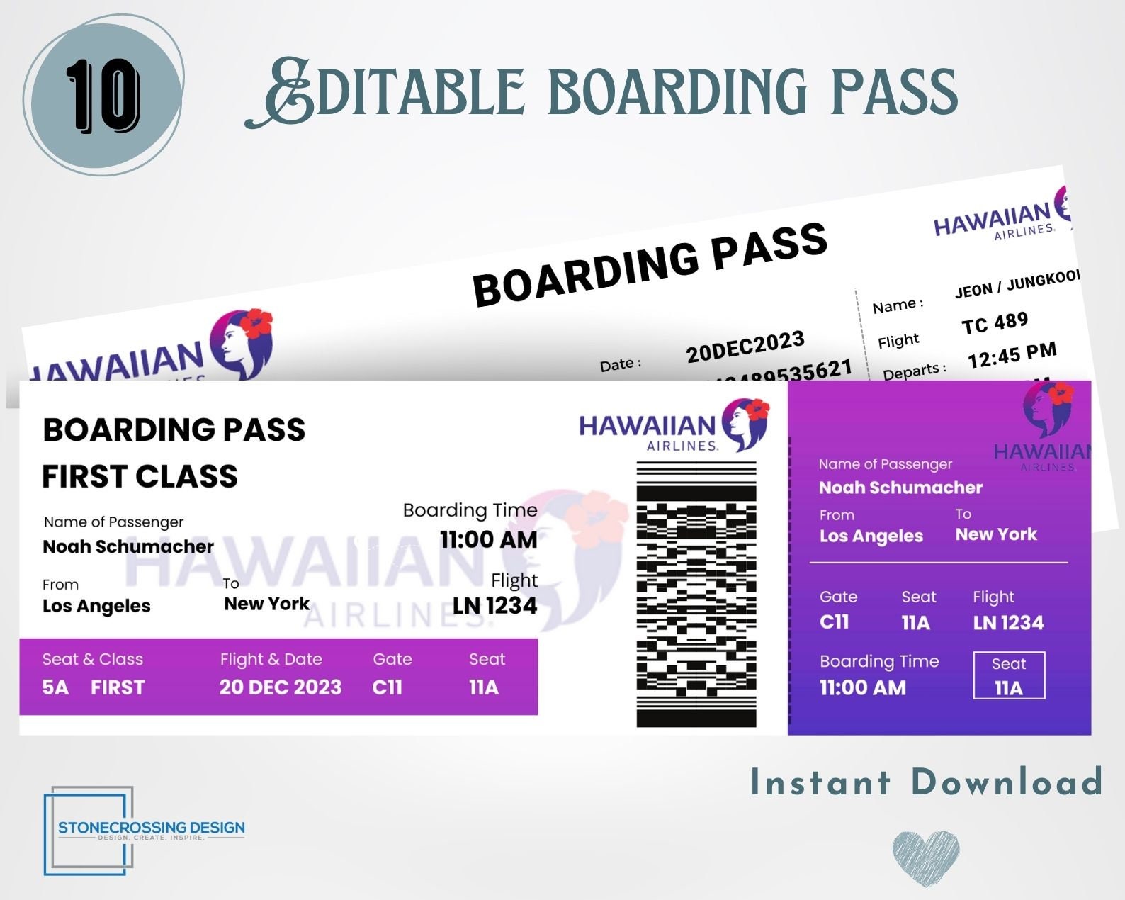 Hawaiian Airlines Boarding Pass