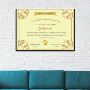 Editable Certificate of Achievement Template. Award Template. - Etsy