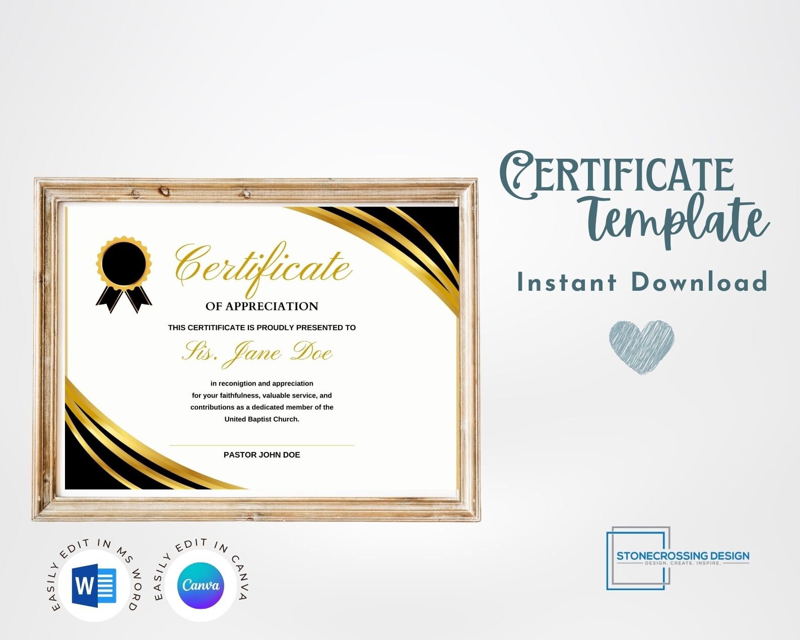 Editable Certificate of Appreciation. Award Template. Printable ...