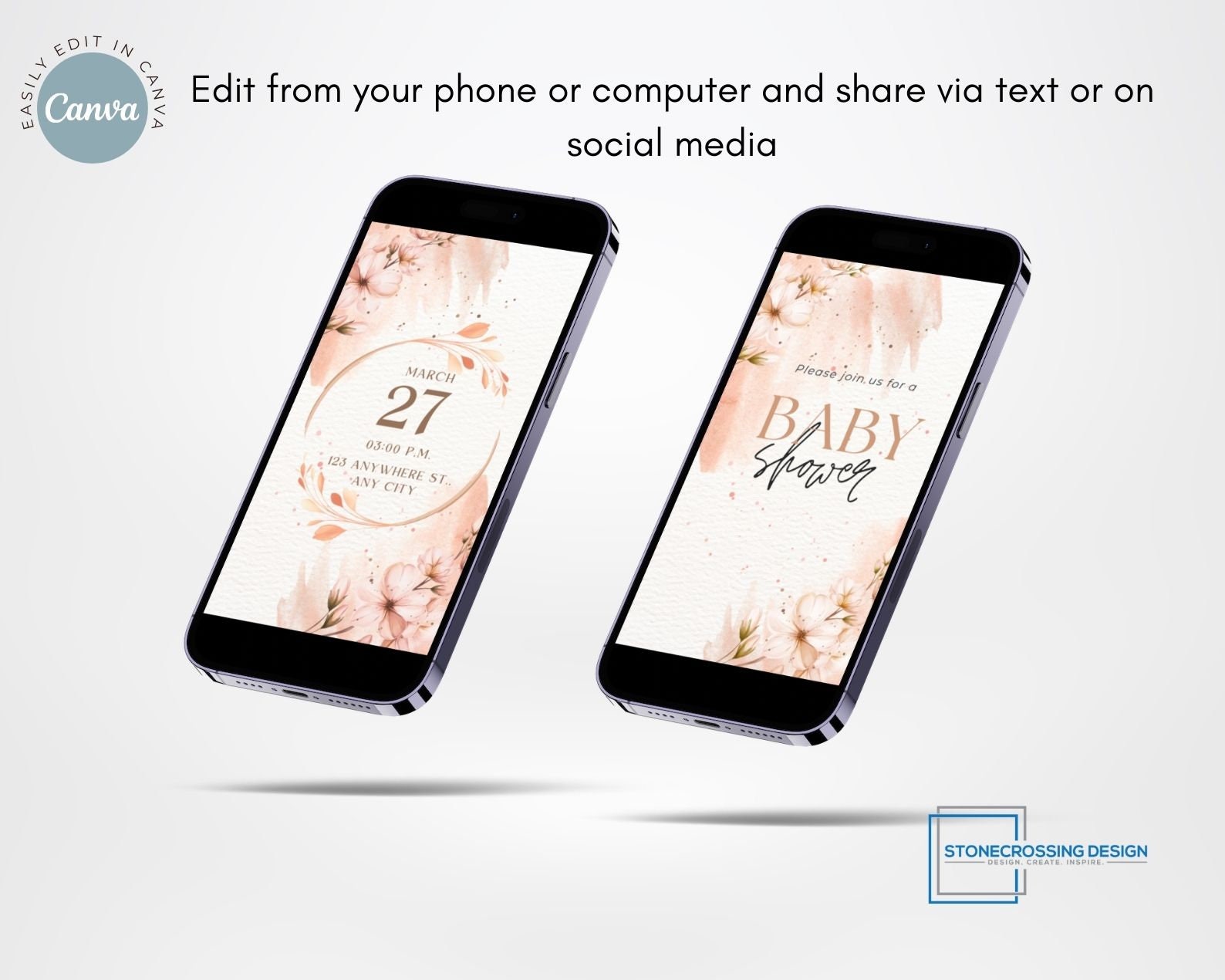 Digital Baby Shower Invitation, Electronic Baby Shower Video E-vite ...