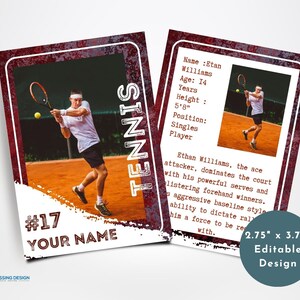 Tennis Trading Card Template | Trading Card Template | Canva Template ...