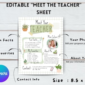 Editable Template for Meet the Teacher. Welcome Letter to School. First ...