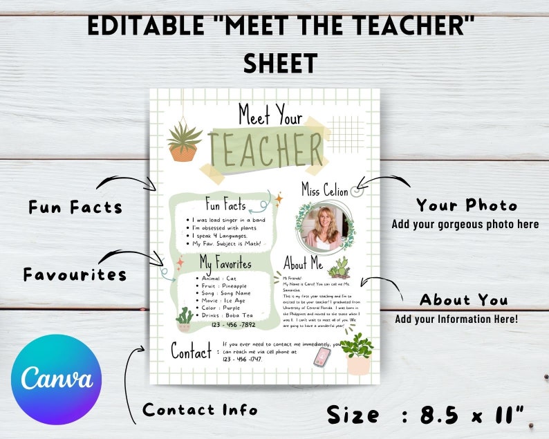 Editable Template for Meet the Teacher. Welcome Letter to - Etsy
