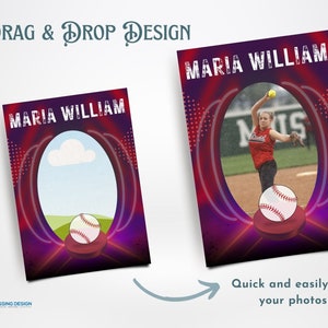 Softball Trading Card Template | Trading Card Template | Canva Template ...