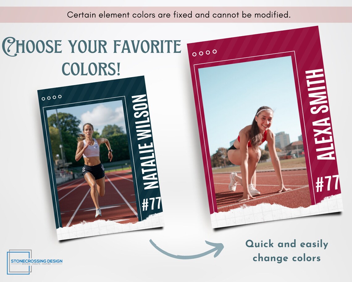 Girls Track and Field Trading Card Template | Trading Card Template ...