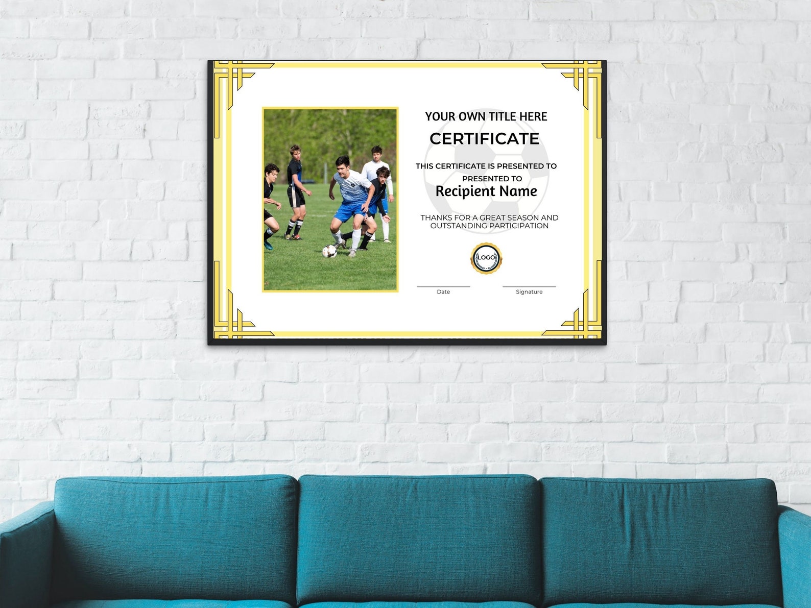 Editable Soccer Sports Certificate Template With Photo. Award. - Etsy