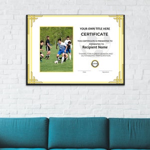 Editable Soccer Sports Certificate Template With Photo. Award. - Etsy