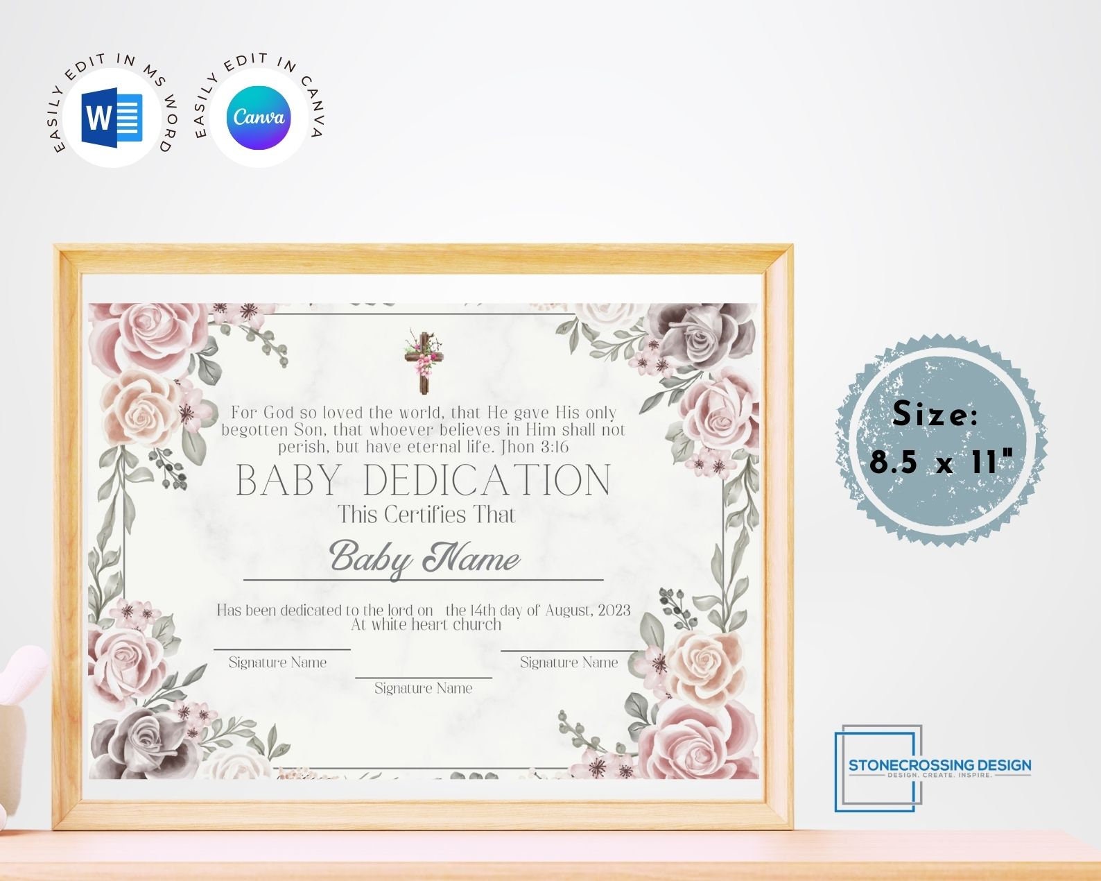 Editable Baby Dedication Template. Baptism. Printable - Etsy
