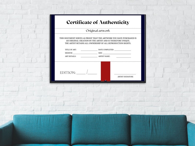 Editable Certificate of Authenticity Template. Authenticity - Etsy