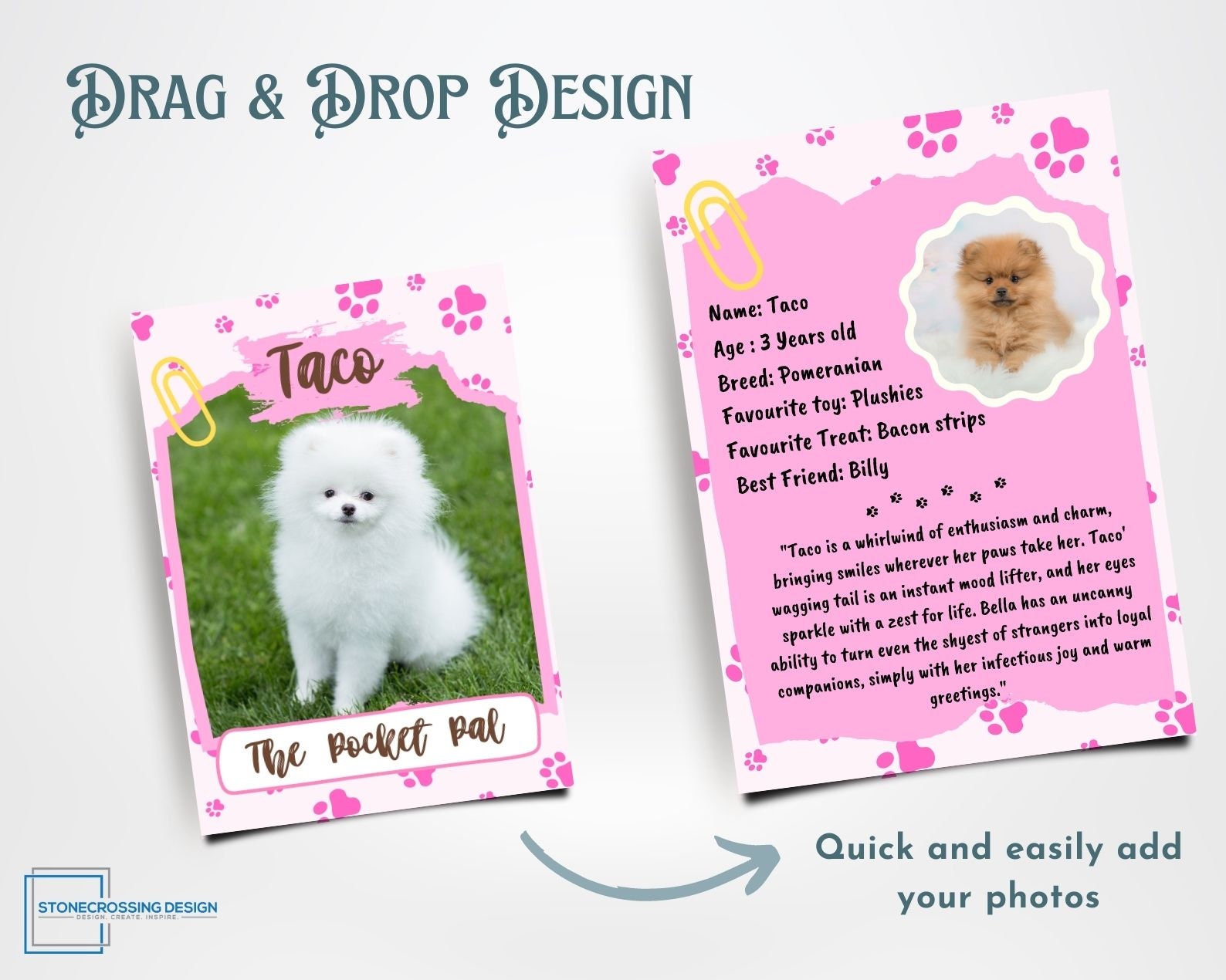 Dog Trading Card Template Trading Card Template Canva Template Editable ...