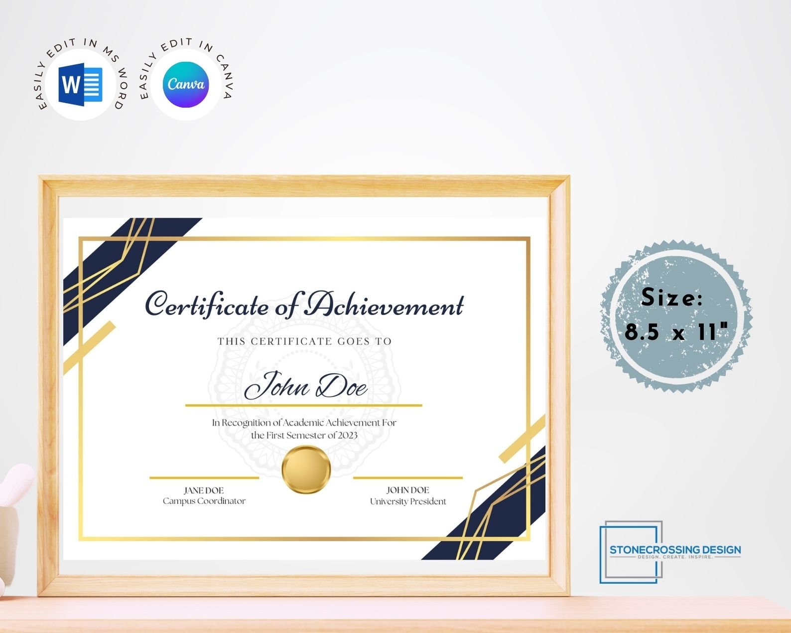 Editable Certificate of Achievement Template. Award Template. Printable Certificate. Editable ...