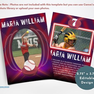 Softball Trading Card Template | Trading Card Template | Canva Template ...