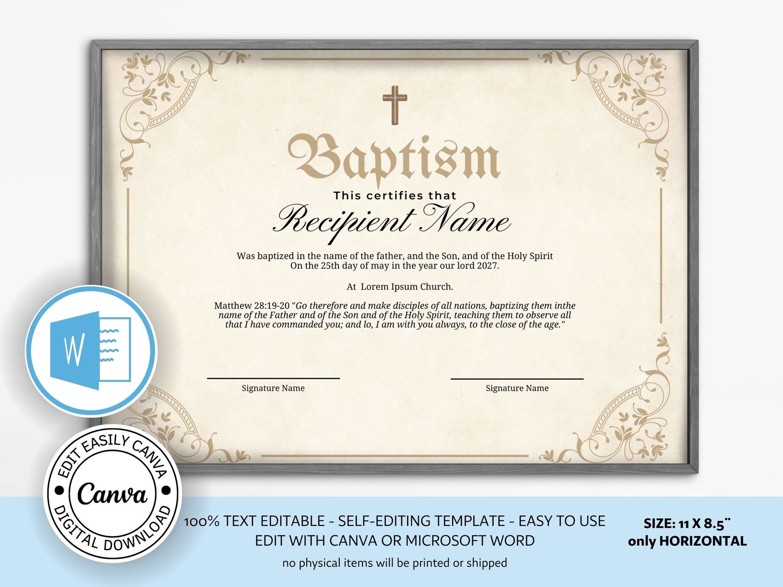 Editable Baby Dedication Template. Baptism. Child Dedication. - Etsy