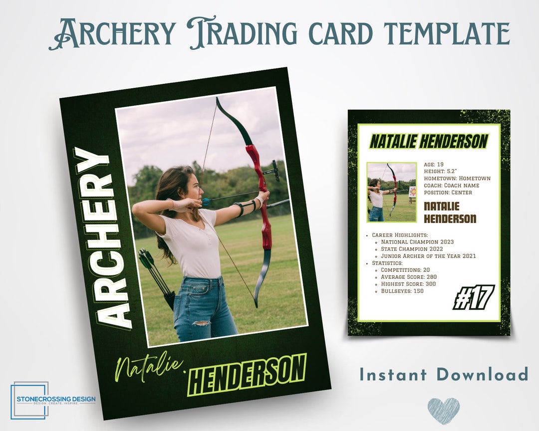Girls Archery Trading Card Template | Trading Card Template | Canva ...