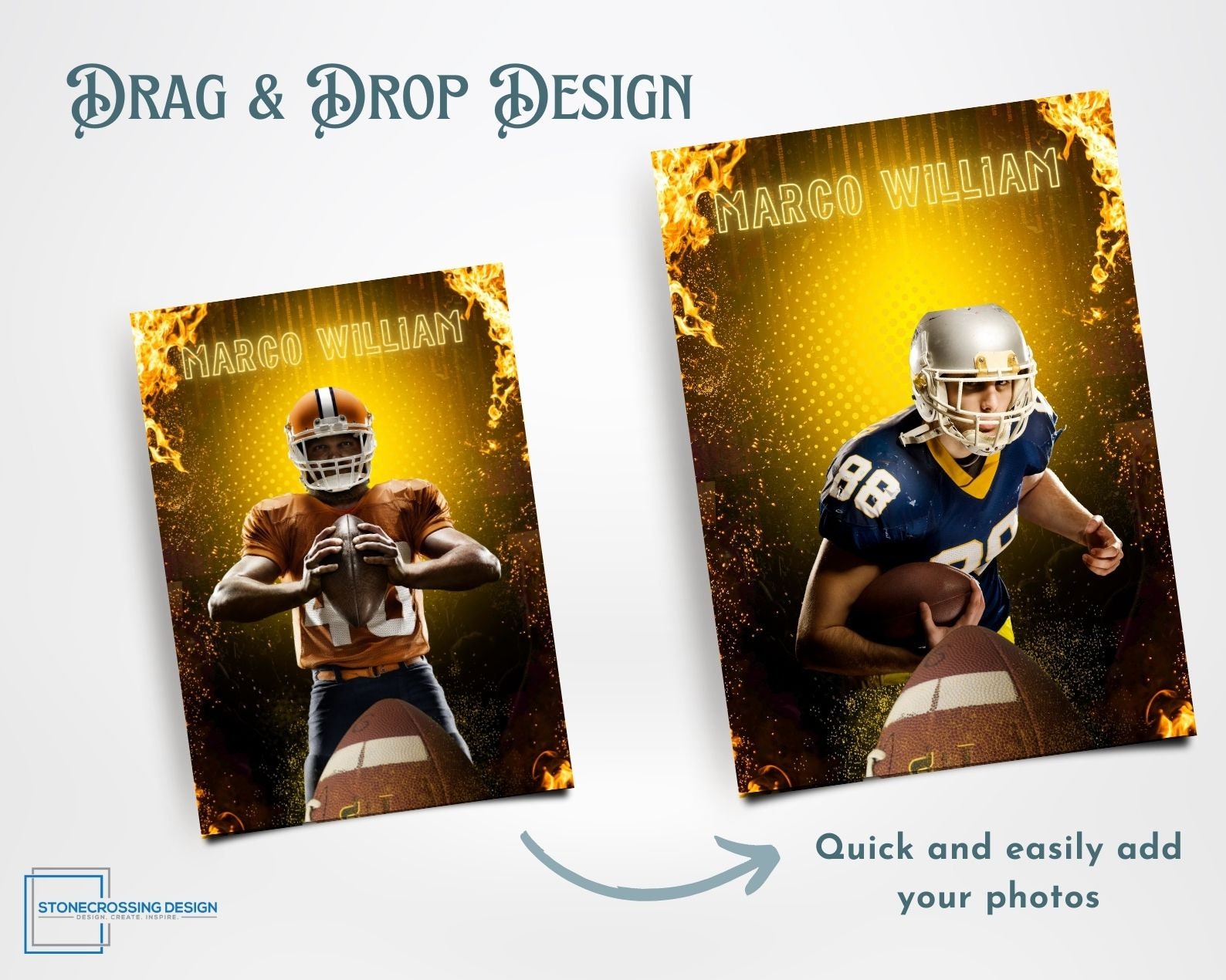 Football Trading Card Template Trading Card Template Canva Template ...