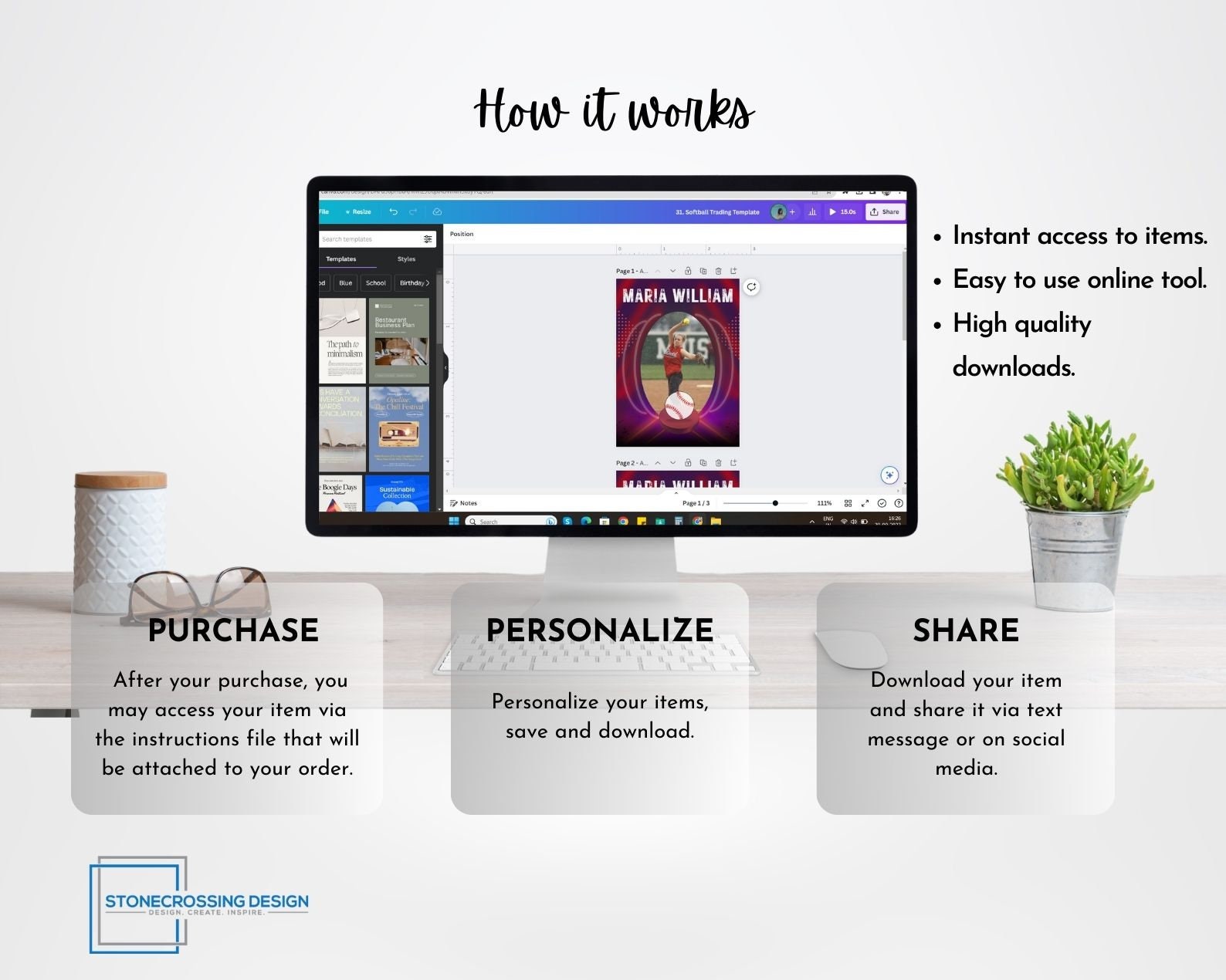 Softball Trading Card Template Trading Card Template Canva - Etsy